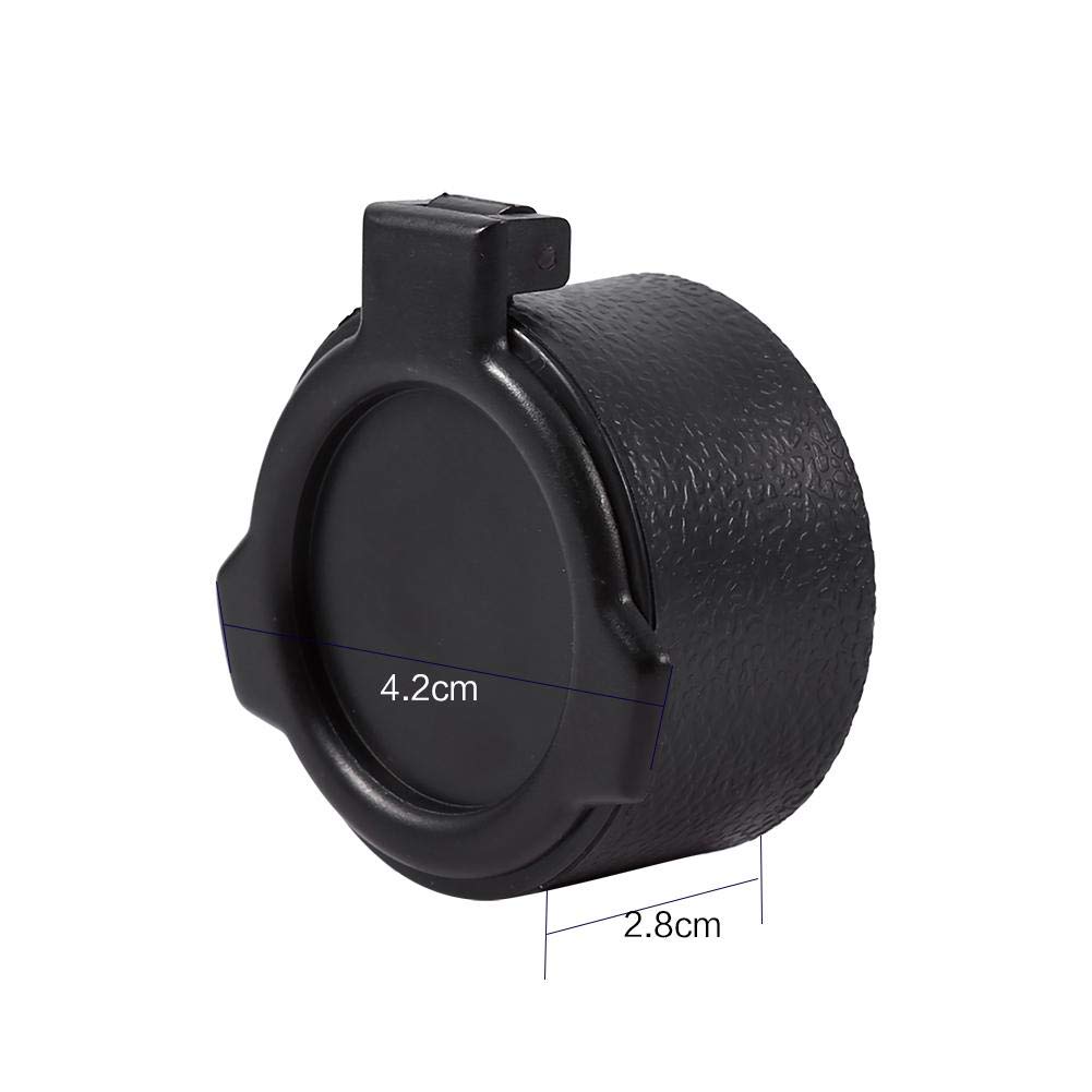 GOTICAL Hunting Scope Lens Cover Cap Rifle Rubberized Flip-Up Open Optic Scope Sight Accessories, Dustproof Scope Cover, Compatible with Eyepiece and Objective of Post (Lens Cover - 42mm / 1.6inch)