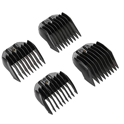 Hair Limit Comb, 4PCS/Set Universal Clipper Guide Attachment Set, Portable Guide Comb, Black Barber Haircut Accessories