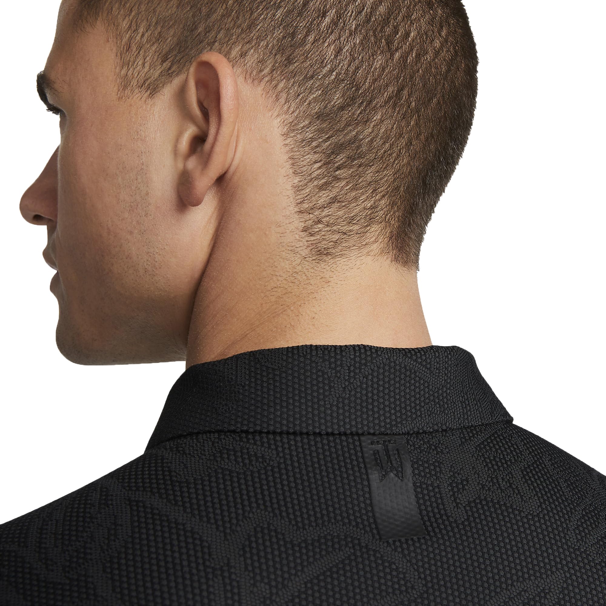 Nike Dri-FIT ADV Tiger Woods Men's Golf Polo Shirt,Black/Dark Smoke Grey/White, Large