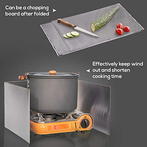 Heitiliamu Outdoors Stove Windshield Camping Cooking Windscreen Folding Camping Cooker Stove Wind Screen