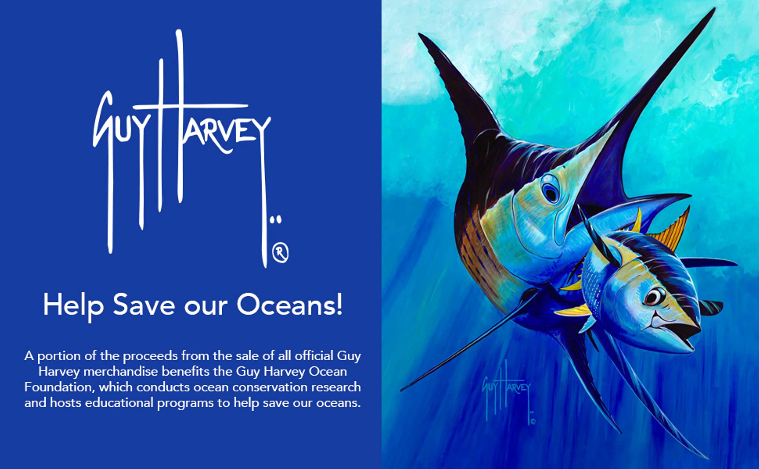 Guy Harvey Men’s All American Short Sleeve T-Shirt, Coastal Blue Heather/All American, X-Large