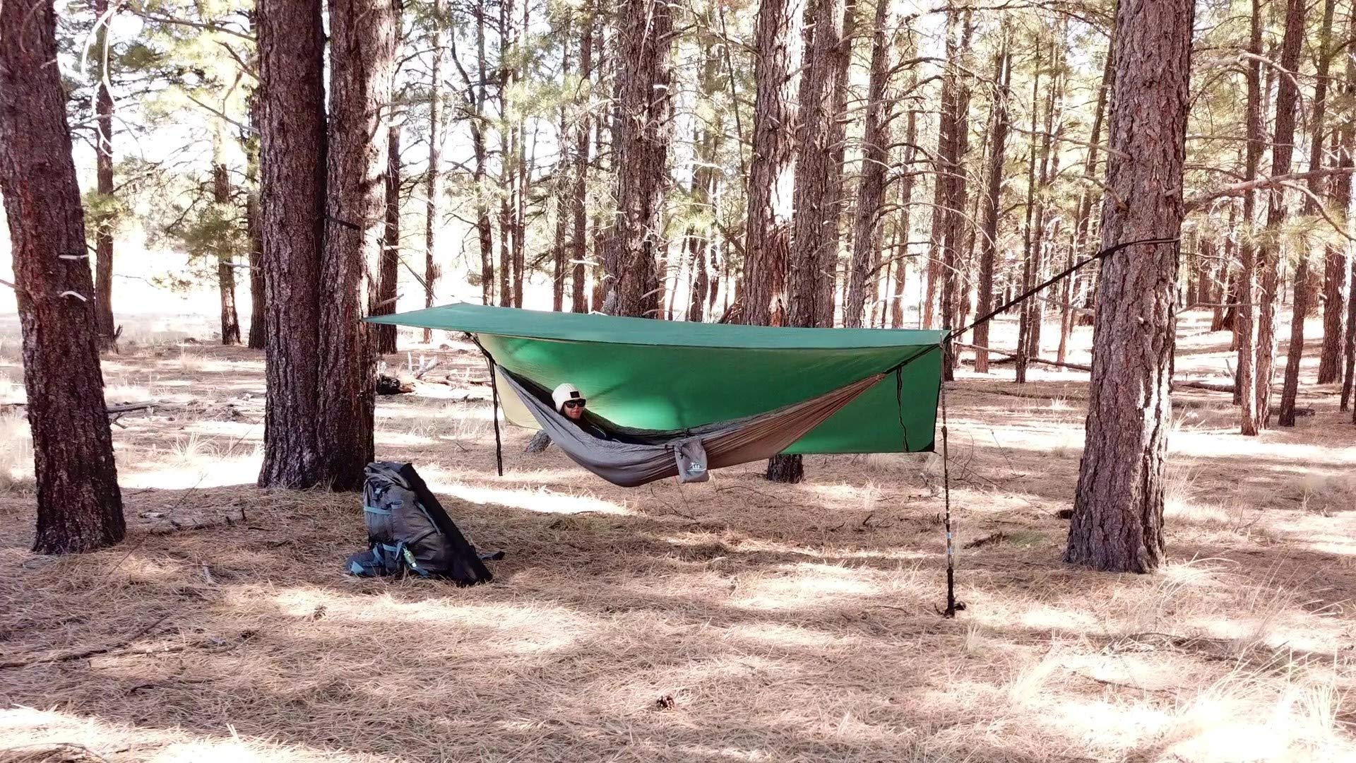 Hanging High Hammocks | The Adventurer Bundle to Get Hanging | Hammock, Straps, Carabiner, Mosquito Netting, Rain Tarp, Guy Lines and Stakes