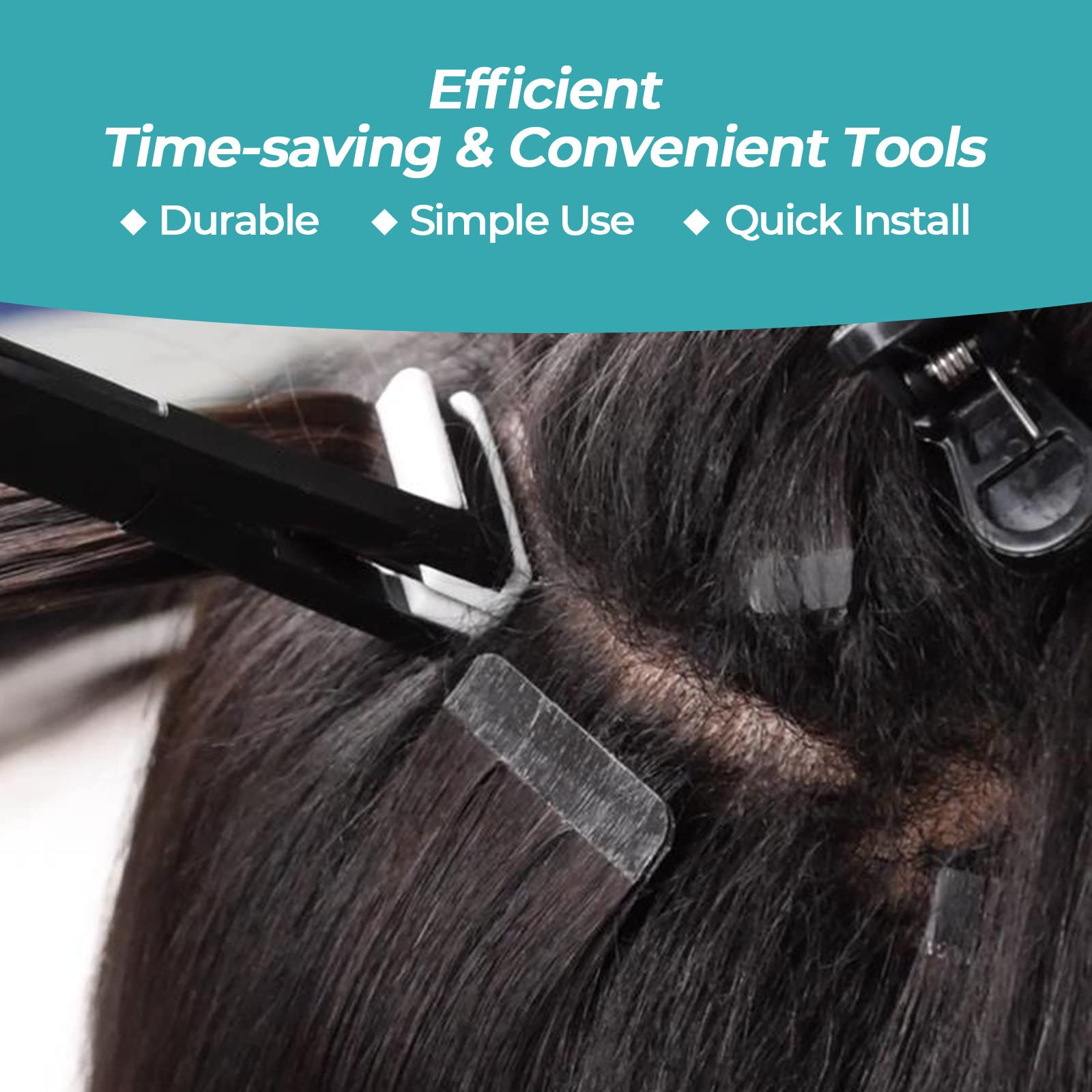 Lvnatu Tape In Hair Extensions Tool Kit for Black Women Tape Ins Pliers Tool Clamp Kit (Black)