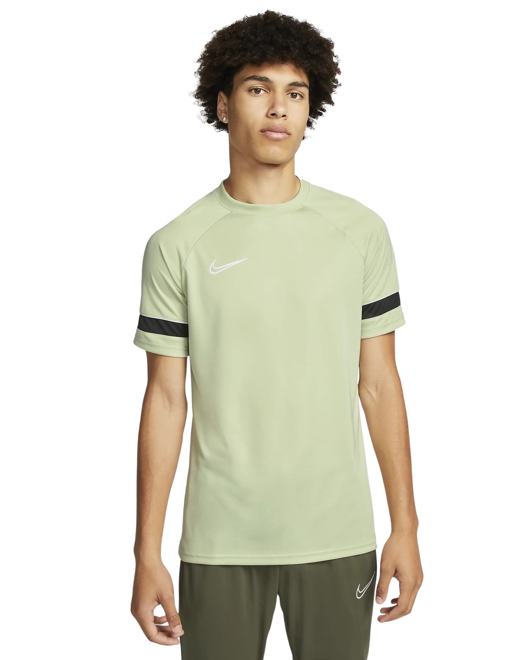 Nike Men's Dri-FIT Academy Pro Short-Sleeve Soccer Top (as1, Alpha, l, Regular, Regular, Olive Aura/White/Night Forest/White, Large)