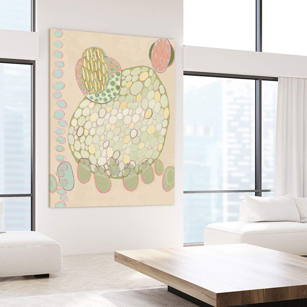 Giant Art Elevated Pod II One Piece Huge Modern giclee Canvas Print, 54 x 72, Green