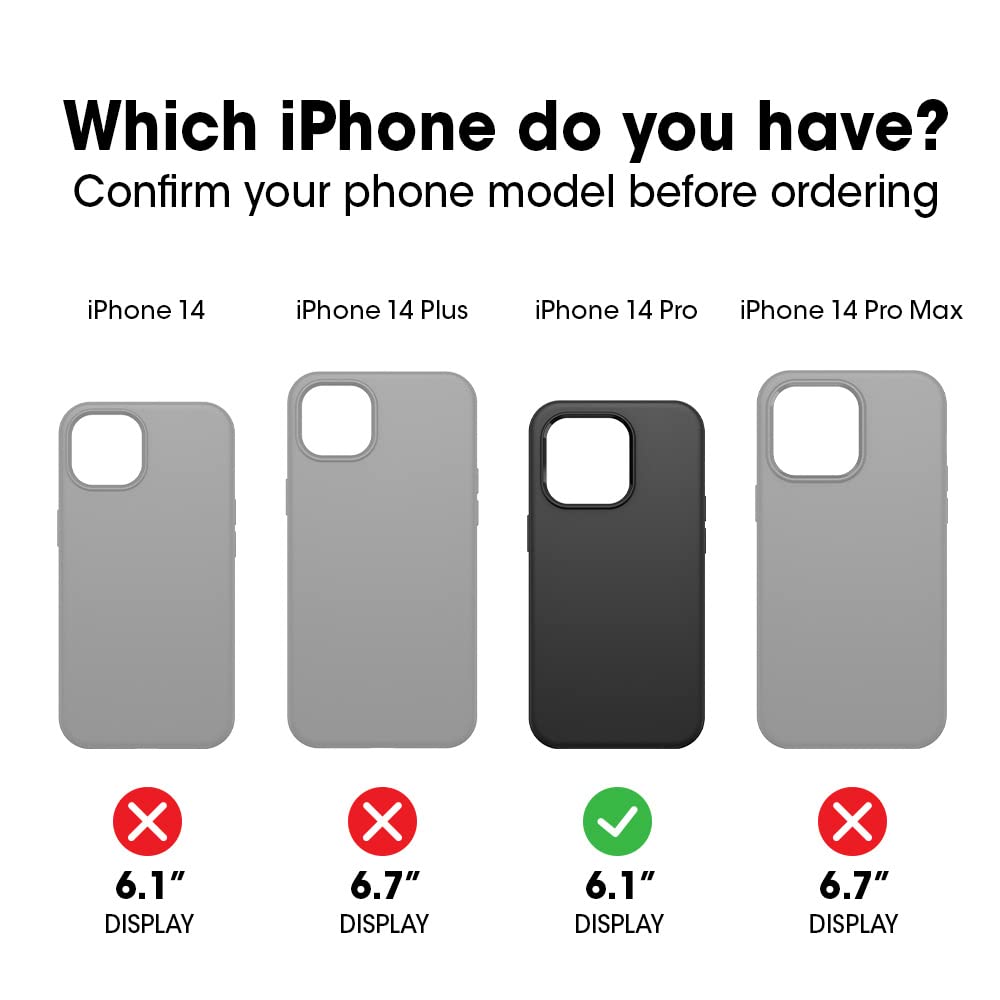 OtterBox Symmetry Series Series+ Graphics Antimicrobial Case with MagSafe for iPhone 14 Pro (ONLY) - Rebel (Black)