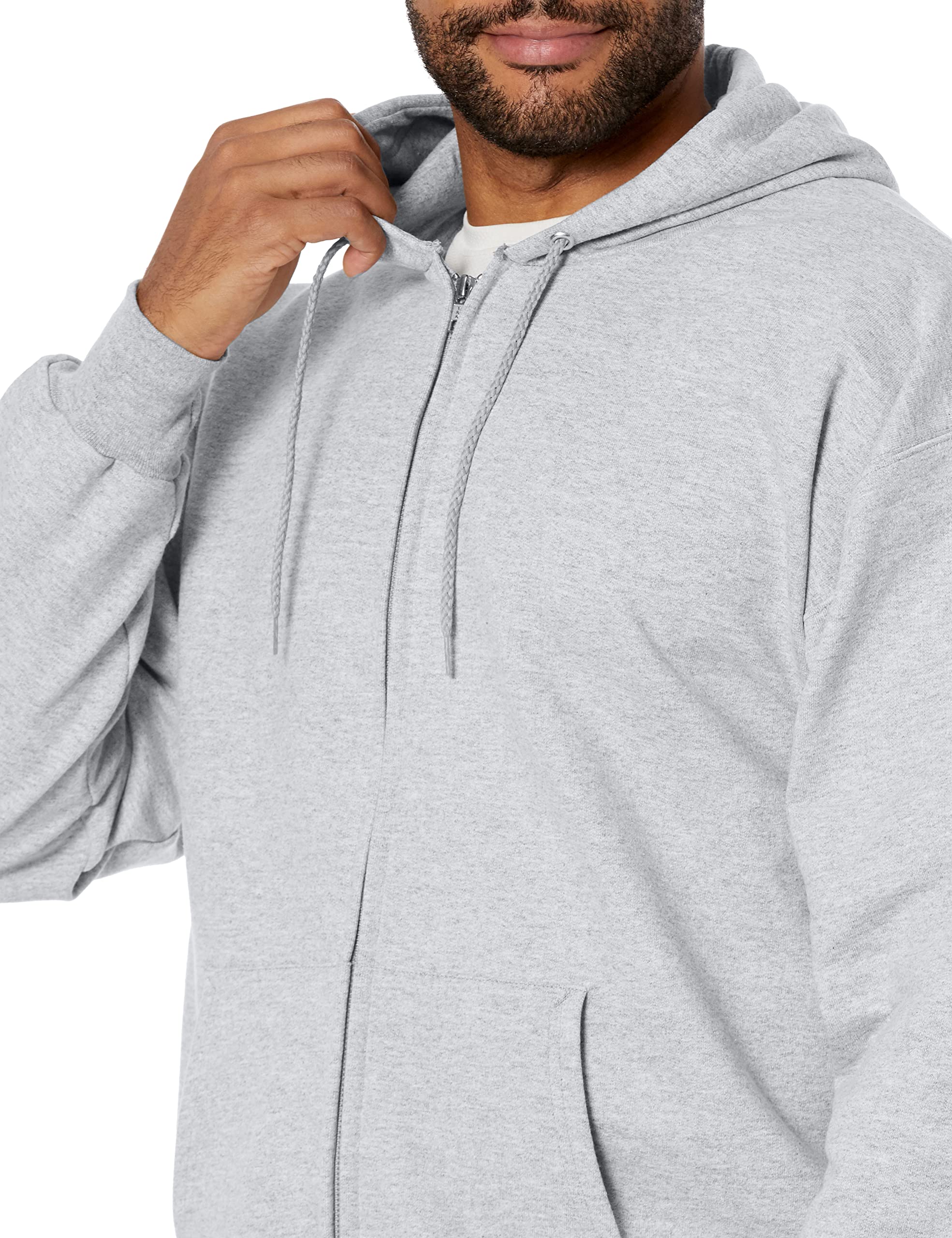 Hanes Men's Full Zip Ultimate Heavyweight Hoodie, Light Steel, X-Large