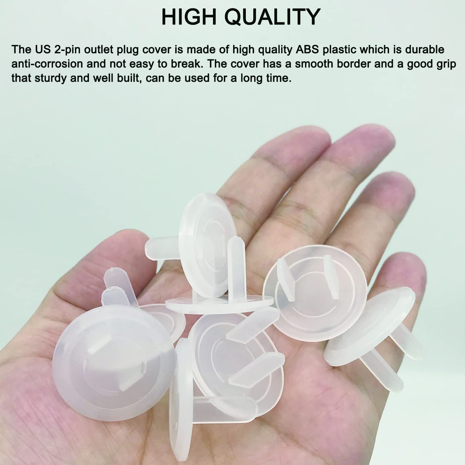 LYMGS 2-Pin Outlet Plug Covers Set, Round Electrical Insulation Clear Plastic Plug Protector for Home Baby Child Proof Safety Caps, Translucent 8 Pack