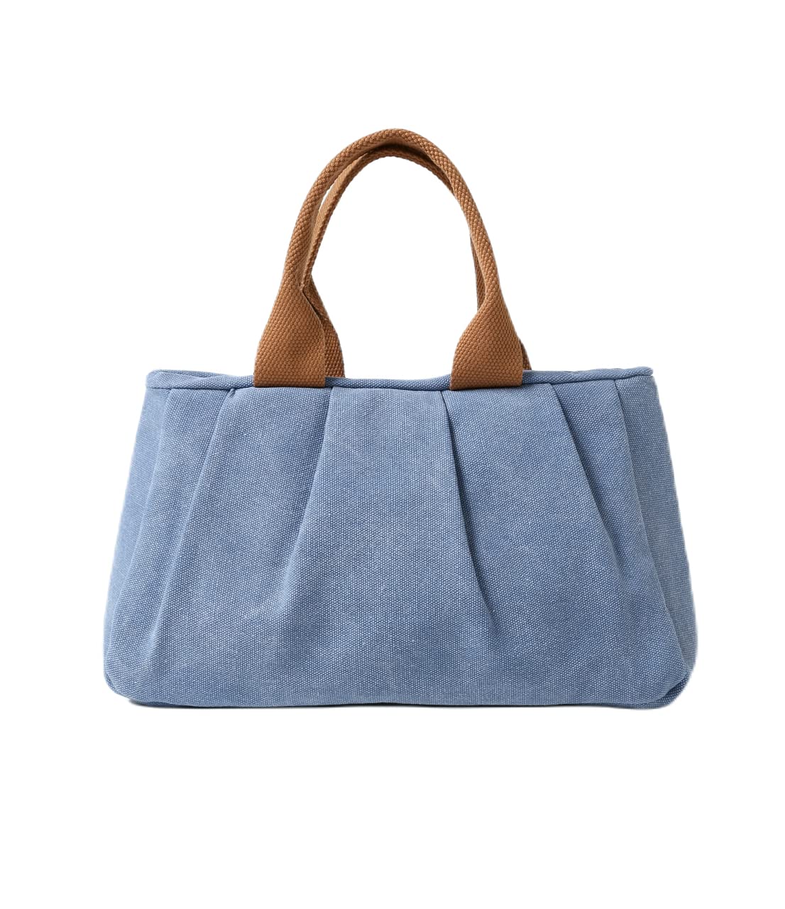 Jeelow Small Canvas Tote Handbag Bag Purse With Zipper & Pocket For Girl Women (Blue)