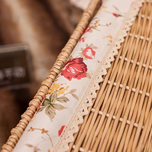 Jaquiain Wicker Storage Basket Hand-Woven Storage Basket Container with Lid for Desktop