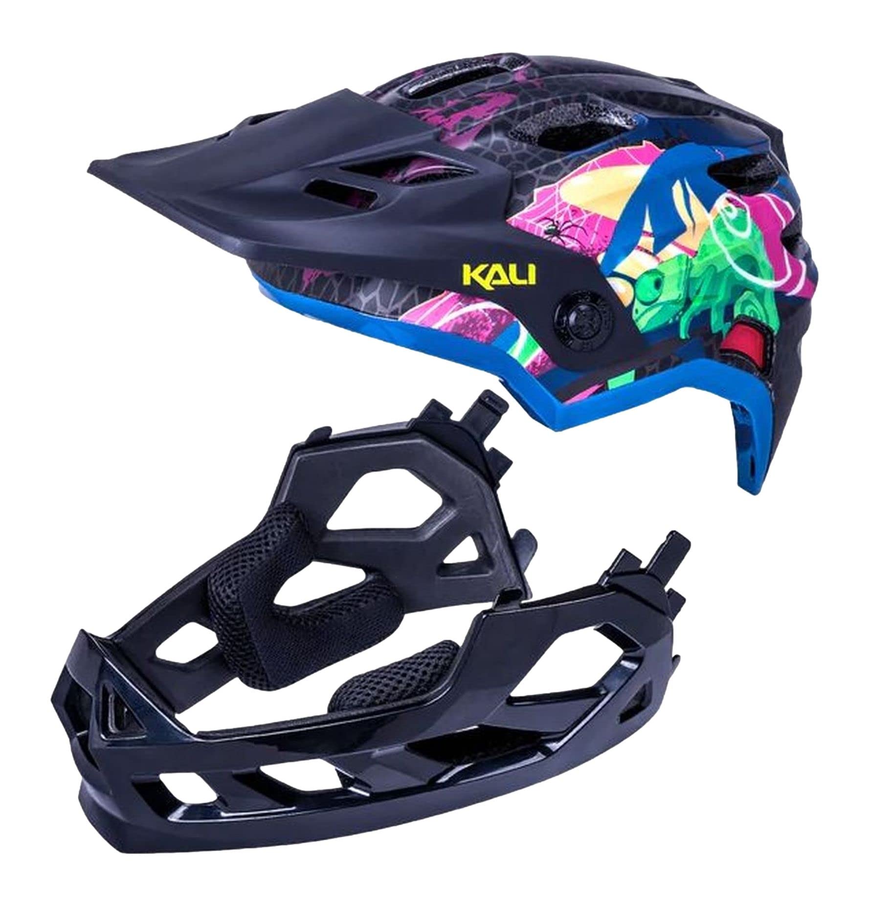 Kali Protectives Maya FF Youth Cycling Helmet - Youth Lizard Matte Black/MLT One Size