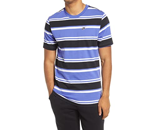 Nike Sportswear Stripe Mens Active Shirts & Tees Size XXL, Color: Violet/White/Black