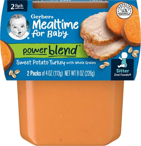Gerber Sweet Potato & Turkey Puree Baby Food, 4 Oz, 2 Ct