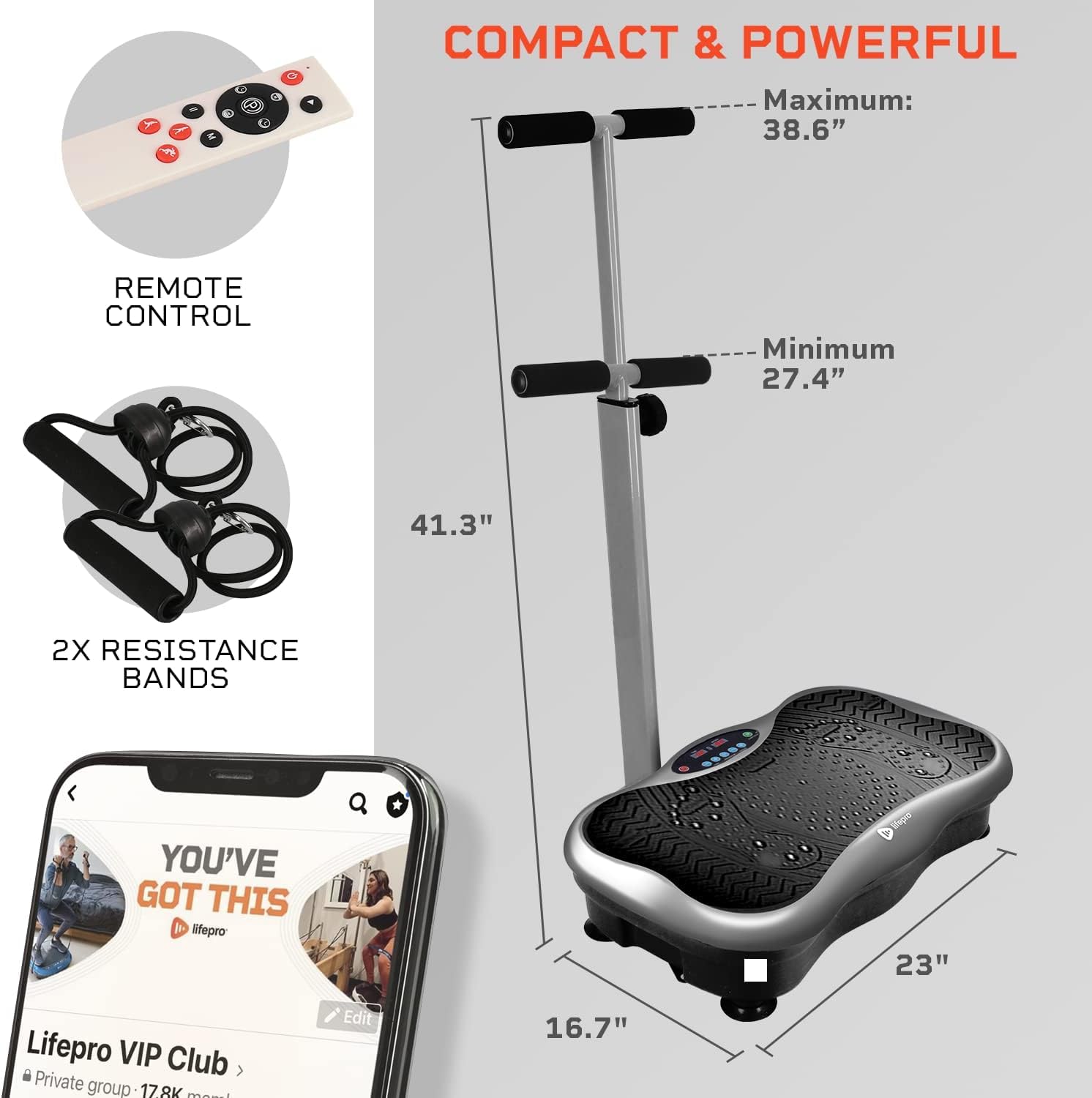 Lifepro Vibration Plate Exercise Machine with Magnetic Acupoints, Whole Full Body Vibration Platform Machine for Beginners & Recovery, Vibration Plate for Lymphatic Drainage, Full Body Workout Machine