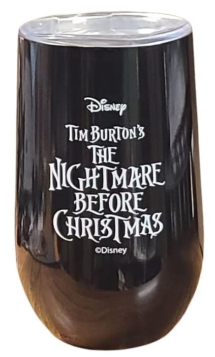 KCare The Nightmare Before Christmas 16oz Steel Stemless Wine Tumbler Featuring Jack and Sally