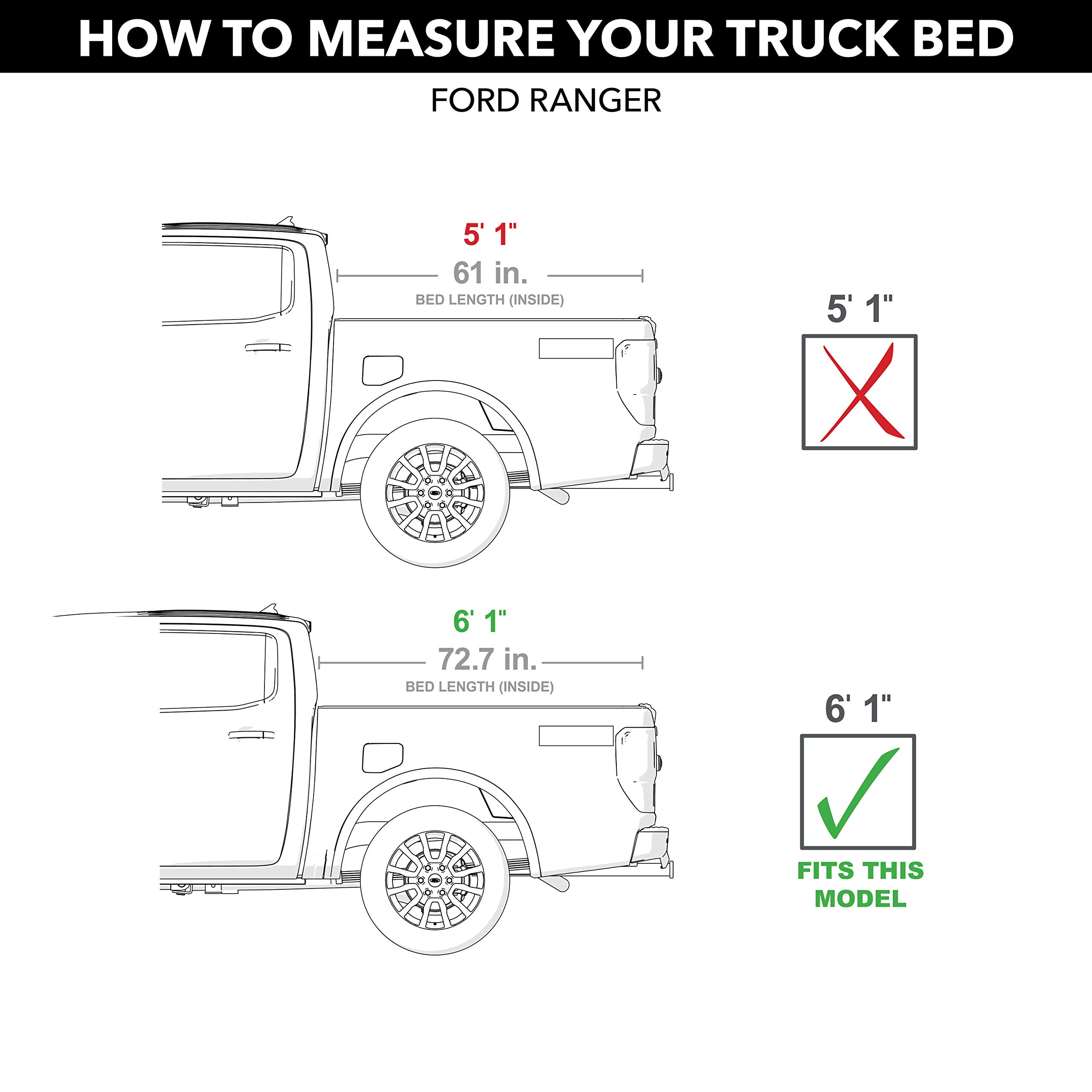 Gator ETX Soft Tri-Fold Truck Bed Tonneau Cover | 59309 | Fits 1982 - 2011 Ford Ranger 6' Bed (72")