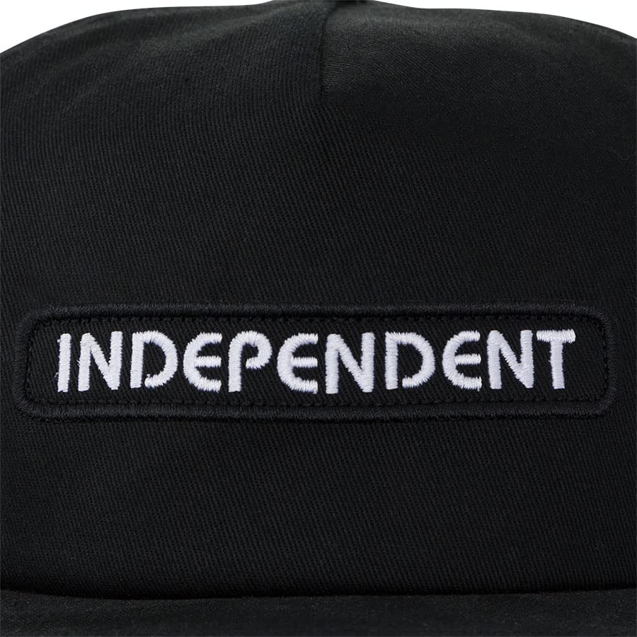 INDEPENDENT Mid Profile Snapback Baseball Hat Bar Cross Groundwork Skate Hat, One Size, Black