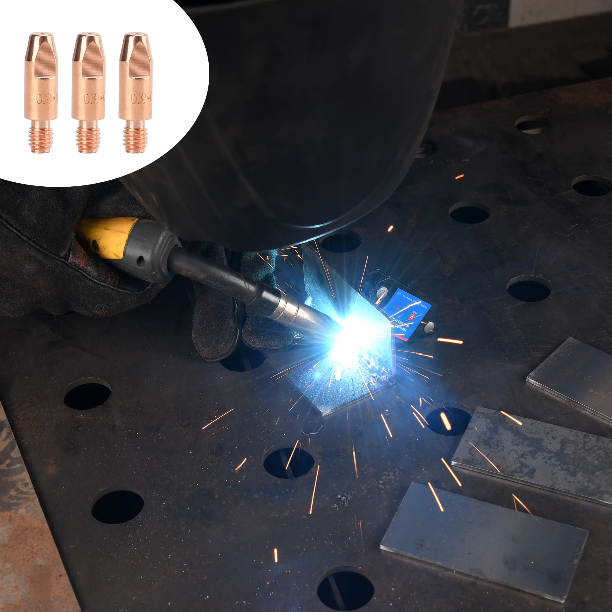 hynade MIG Torch Contact Tip For Mig Welding Torch, Mig Welder, Tweco Binzel or Clarke, 0.030, 10-Pack,Copper 0.030'' (0.8mm)