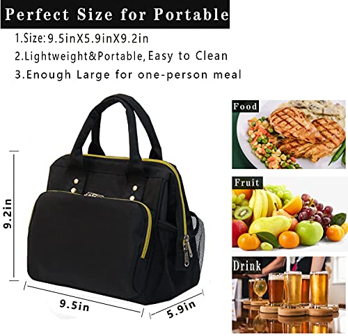 Lunch Bag Insulated Lunch Box Wide-Open Lunch Tote Bag Portable Small Cooler bag for College Work Picnic Hiking Beach Fishing