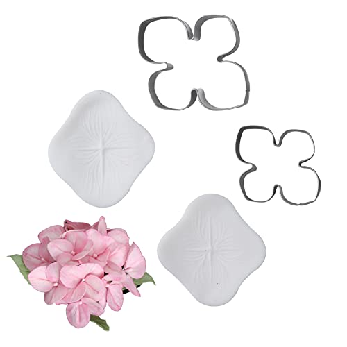 KALAIEN Sugarpaste Flower Veiner Fondant Cutters Set Hydrangea Cake Decorations Bakery Tool