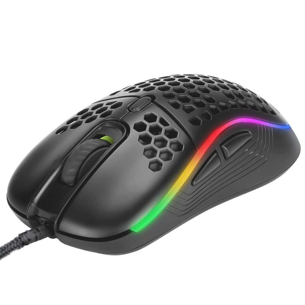 JEMPET MARVO Wired Gaming Mouse: Honeycomb Shell Programmable Button USB Computer Mouse for Windows PC & Laptop Gamers