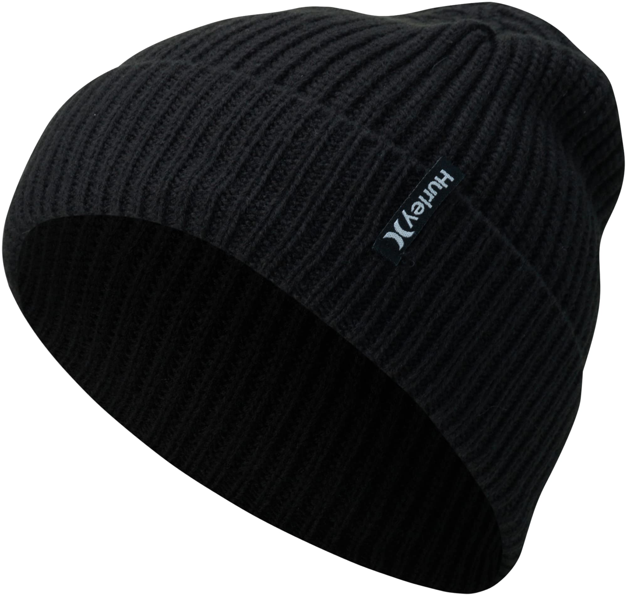 Hurley Men's Cuffed Beanie - Loose Knit Winter Hat, Size One Size, Black