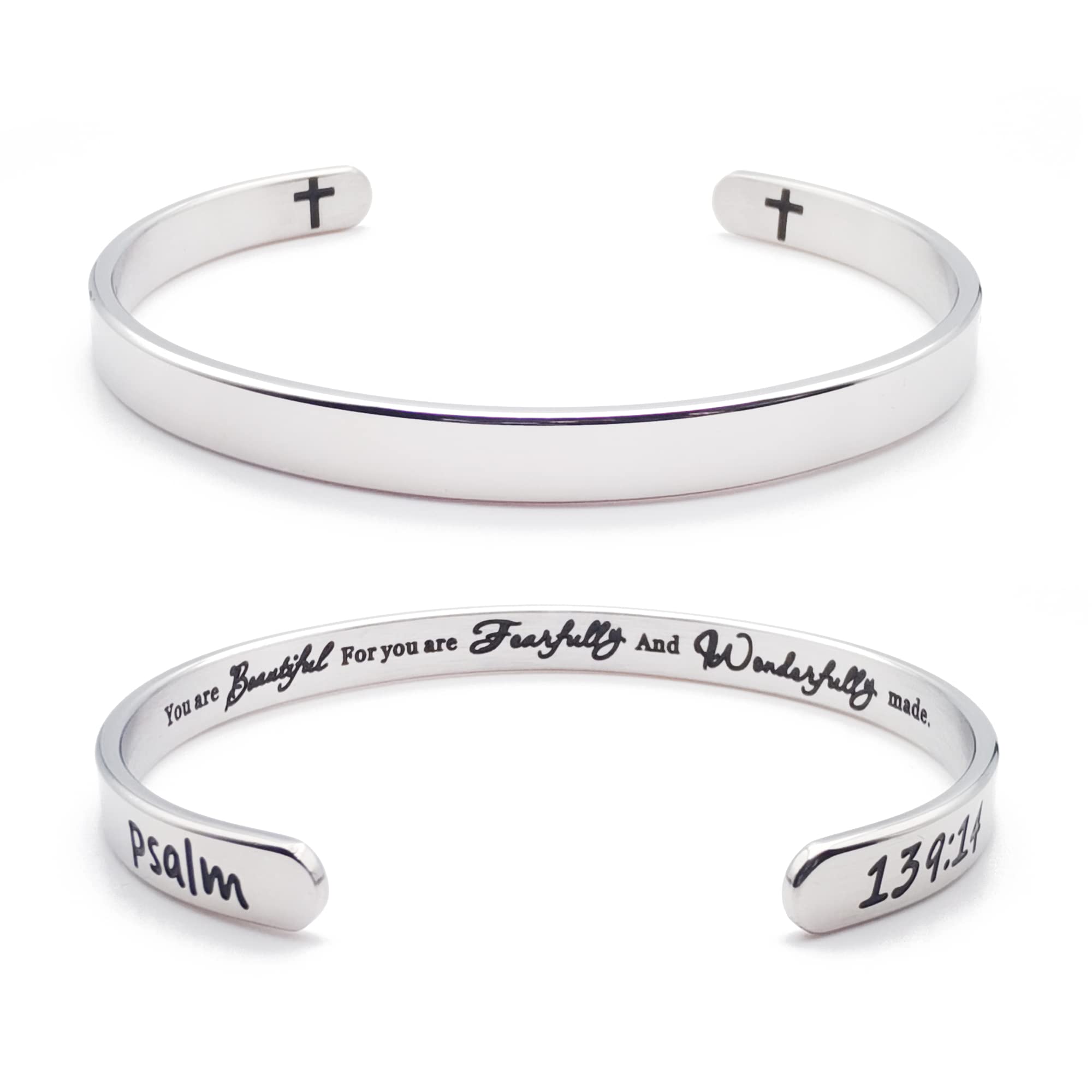 Inspirational Bracelet Cuff Bracelets for Women Stainless Steel Jewelry Bracelets Motivational Bangles Personalized Gifts for Best Friend, Stainless Steel, stainless steel