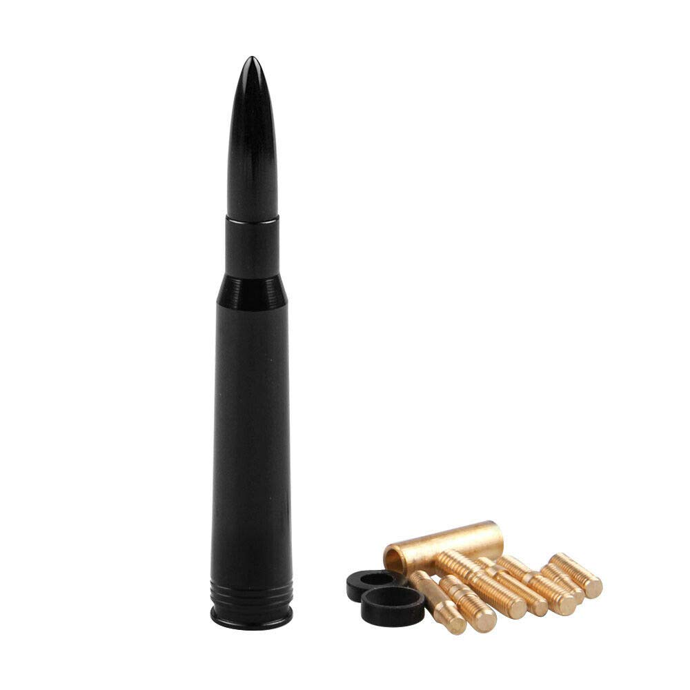 HGC 50 Caliber Bullet Style Short Replacement Antenna in Anodized Black Color for Ford F150 F250 F350 F450 F550 F650 1997-2019