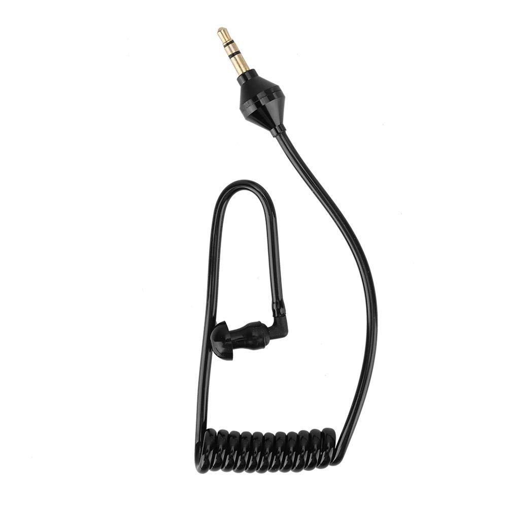 Hakeeta Single Earbud, Ear-Hook Earphone, Wired Earpiece, Spiral air Tube, in Ear, Lightweight, Monaural, Comfortable, Without Microphone, 3.5mm, for MP3 Phone Bluetooth, Black