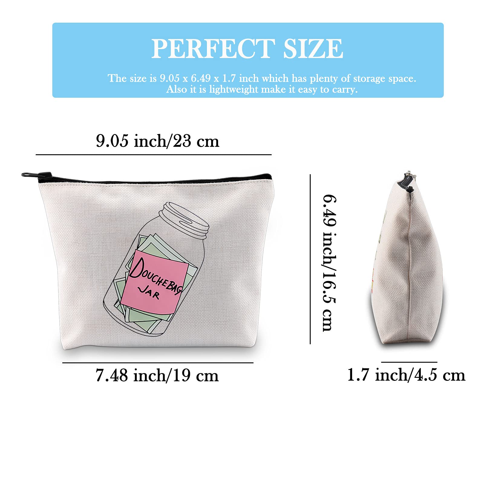 GJTIM TV Show Inspired Schmidt's Douchebag Jar Zipper Pouch Makeup Cosmetic Bag Fan Gift (Douchebag Jar Bag)