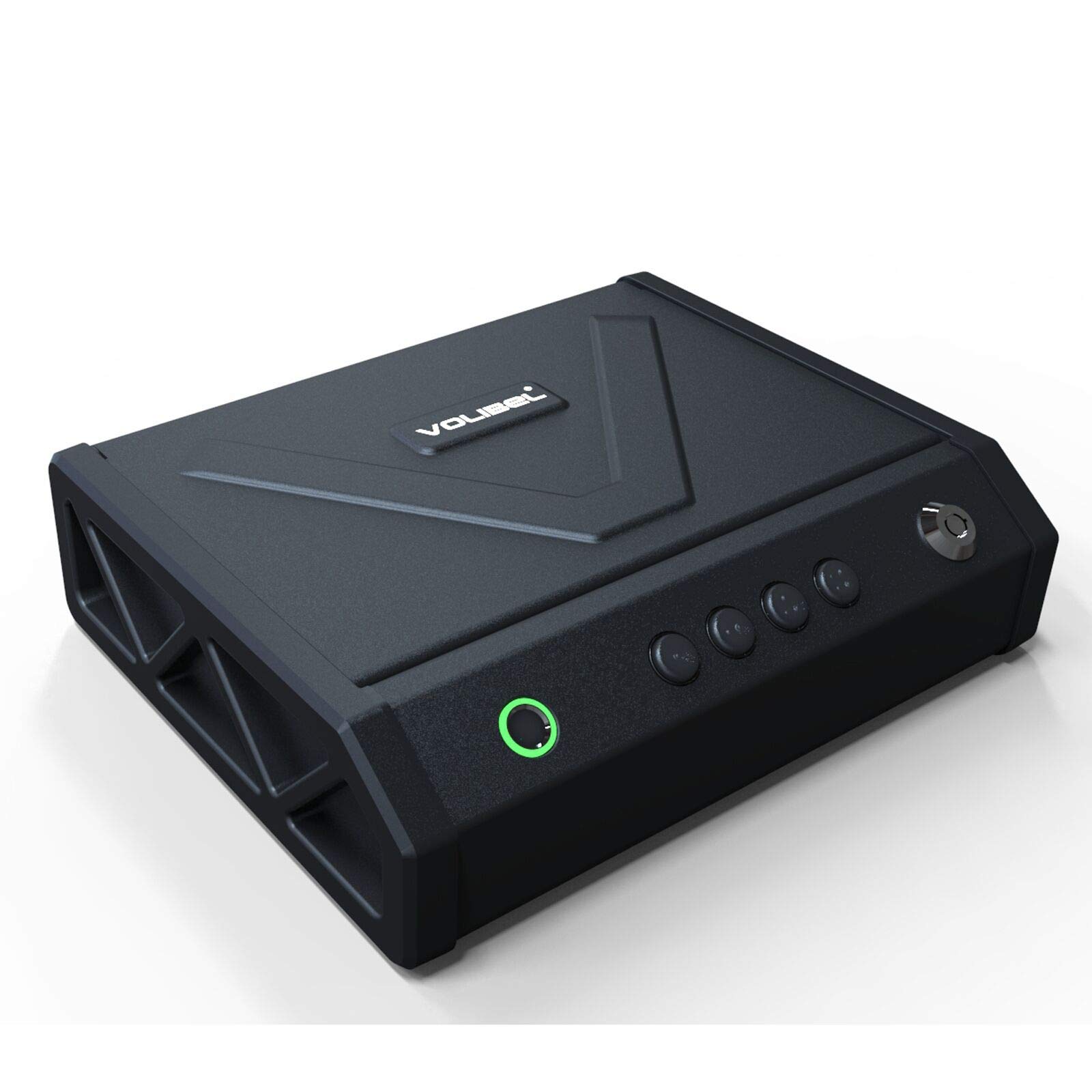 Gun Safety Box Pistol Bluetooth Smart Handgun Security Safe Lock Box,Quick Access Handgun Safe 4-in-1 with Fingerprint, Code, APP and Key (No Battery include)
