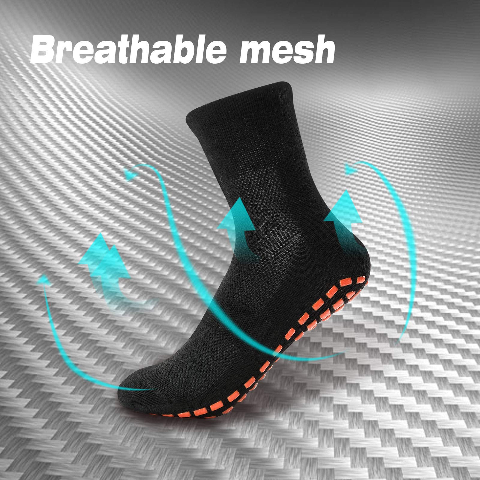 HOME RIGHT Non-slip Indoor Trampoline Socks Upper Hollow,Summer Breathable Grip Socks Yoga Rubber Bottom cotton Socks 4Pairs