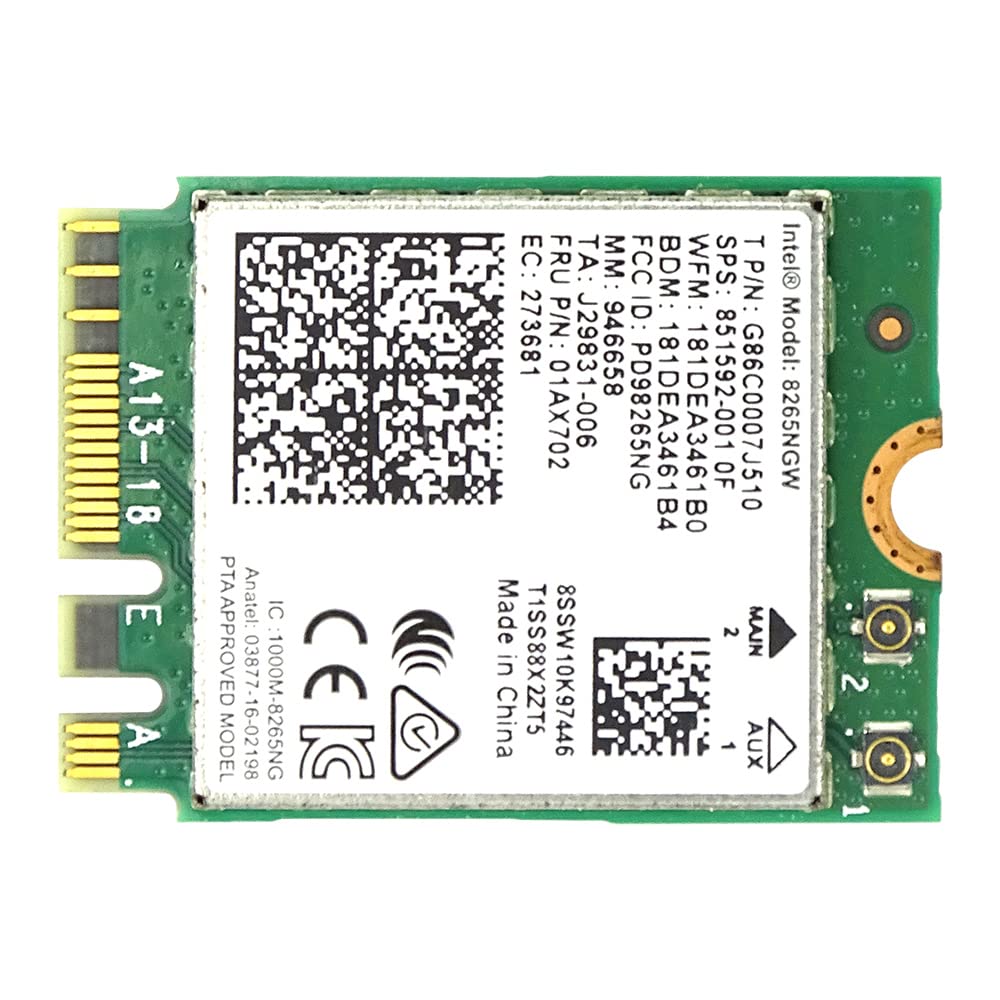 LIAN MO for Intel Wireless-AC 8265 Dual Band 2.4G/5Ghz WiFi Bluetooth WLAN for 8265NGW NGFF 802.11ac 867Mbps 2x2 MU-MIMO BT 4.2 Card