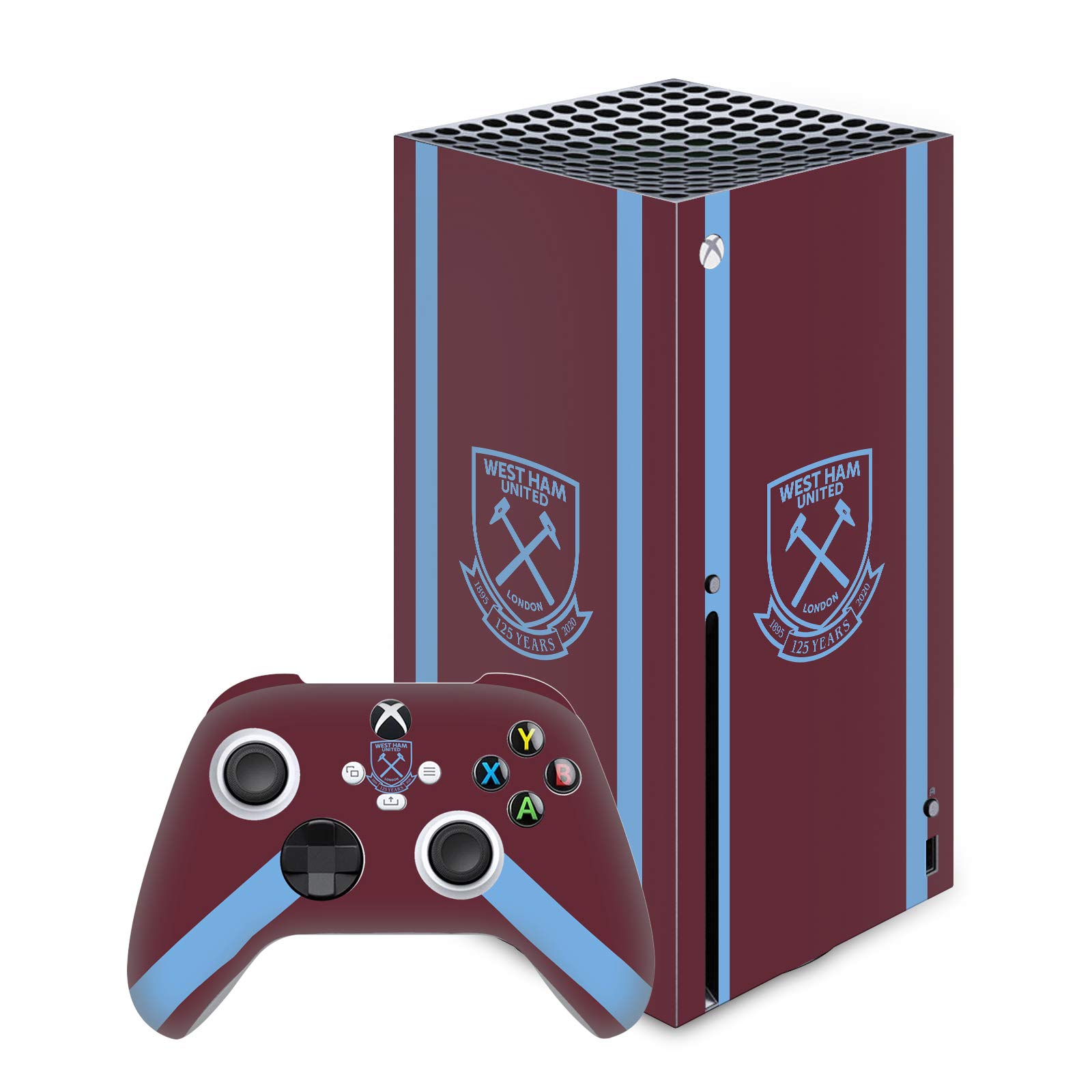 Head Case Designs Officially Licensed West Ham United FC Jersey 2020/21 Home Kit Matte Vinyl Sticker Gaming Skin Case Cover Compatible with Xbox Series X Console and Controller Bundle