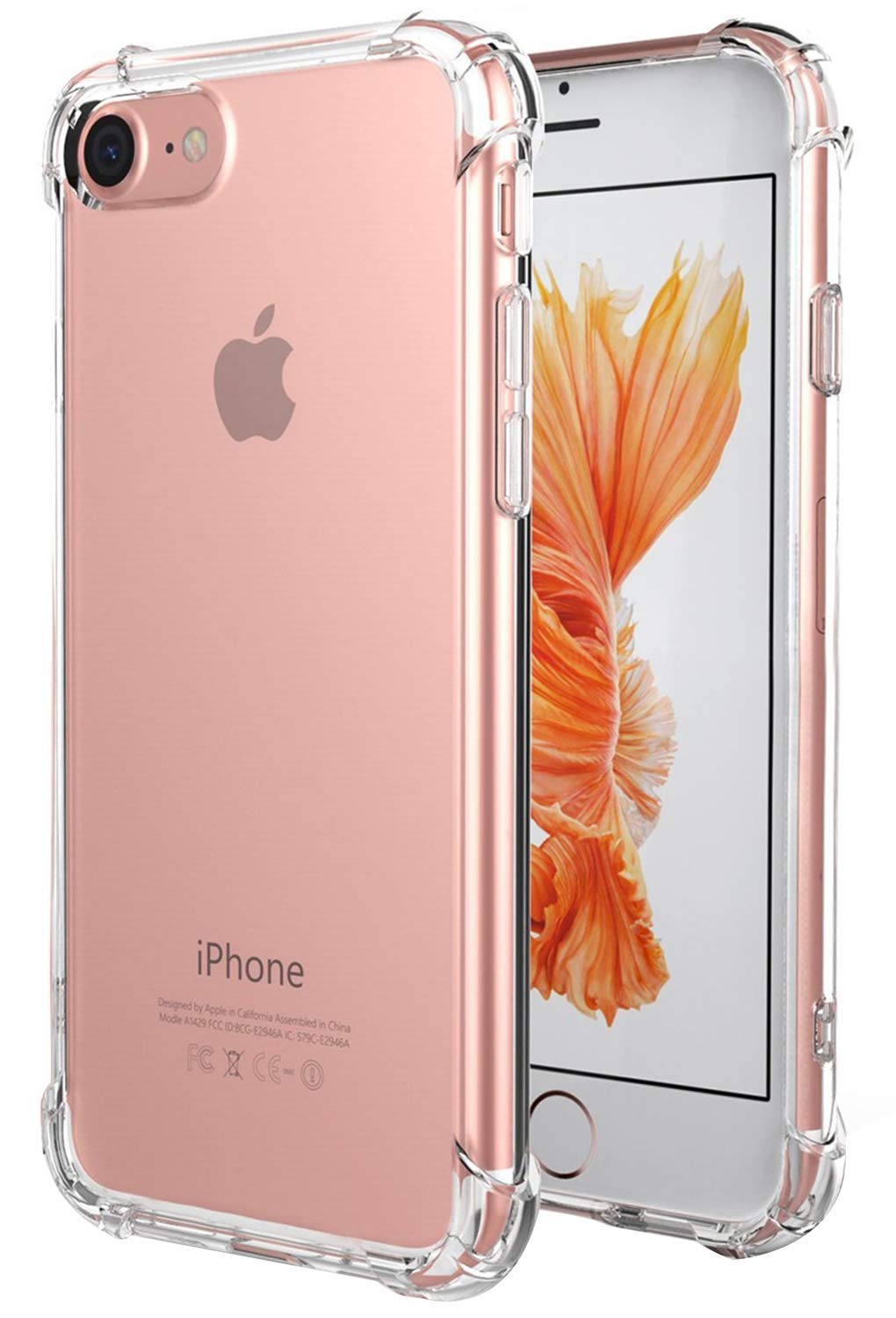 HD Clear Case for iPhone 7, for iPhone 8 Case,Hybrid Scratch Resistant Back Cover with Shock Absorbing Bumper Soft TPU Cover Case for iPhone 7 (2016)/iPhone 8 (2017)(Clear)