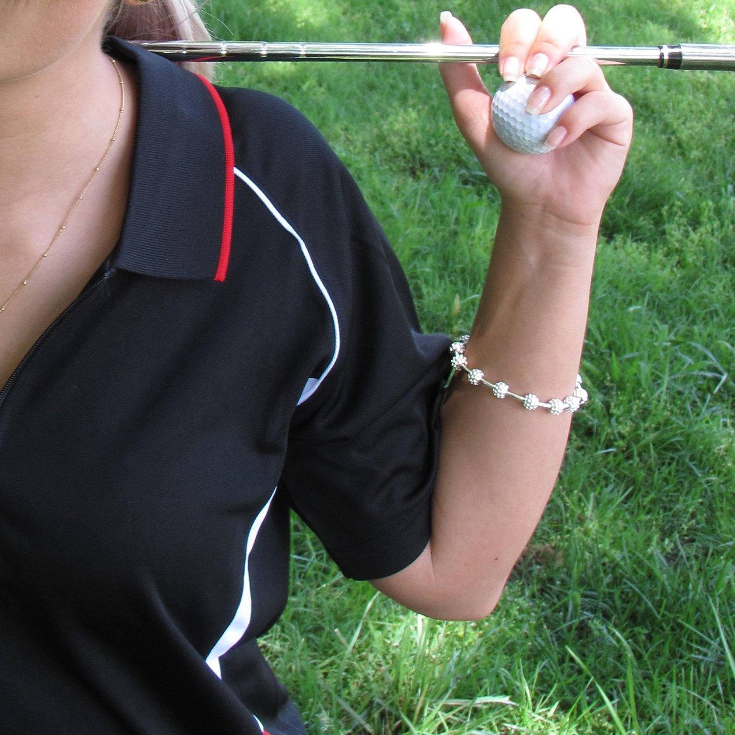 Golf Goddess Stroke/Score Counter Bracelet - Silver Golf Ball Bead