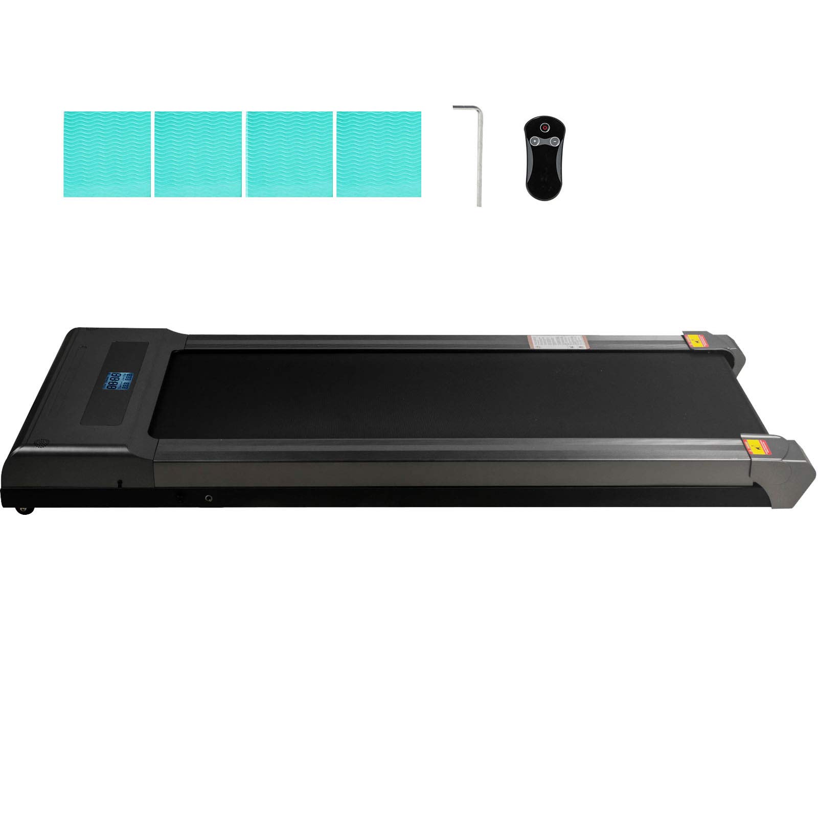 Happybuy Treadmill, Silver Under Desk Treadmills, Led Digital Display Treadmill Machine with Remote Control,1-6.0km/h Speed Portable Treadmill, for Home Indoor Exercise