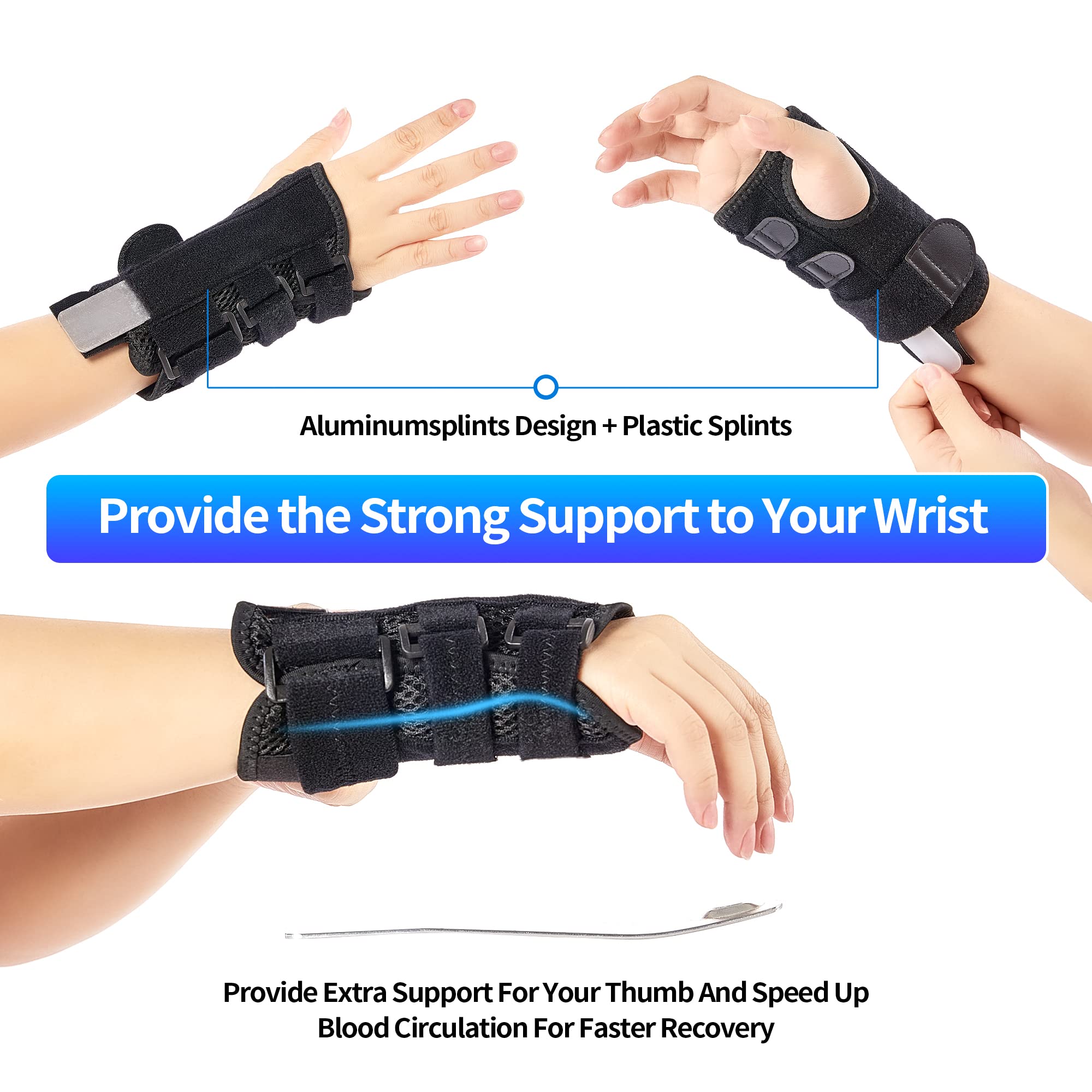 KUMBAZZ 2 Pack Wrist Brace for Carpal Tunnel Wrist Brace, Mouse Pad Wrist Support, Carpal Tunnel Wrist Brace Night Support for Arthritis, Tendonitis, Sprains