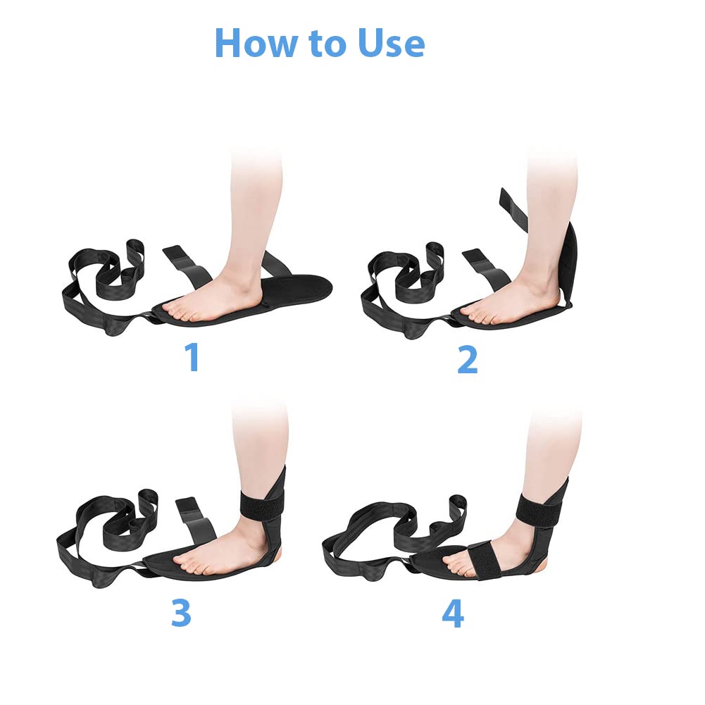 Lxnderment Foot and Calf Stretcher Brace for Plantar Fasciitis, Heel Spurs, Drop Foot, Stretching Strap for Achilles Tendonitis, Leg, Thigh, Planters Facetious Relief