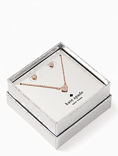 Kate Spade New York Yours Truly Pave Studs and Mini Pendant Necklace Set with Box