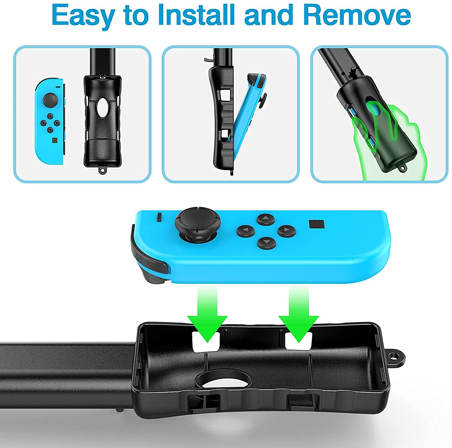 HEYSTOP Switch Mario Golf Club Compatible with Nintendo Switch/Switch OLED Controller Joy-Con, Nintendo Switch/Switch OLED Sports Game Accessories Pack for Mario Golf Super Rush Twin Pack, Black