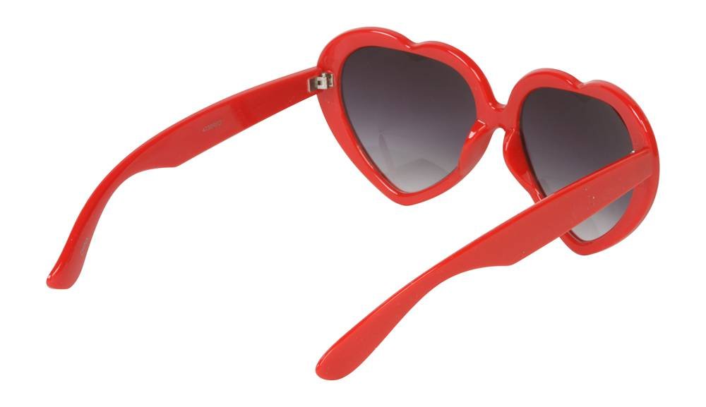 Gravity Shades Oversized Heart Shaped Sunglasses, Red