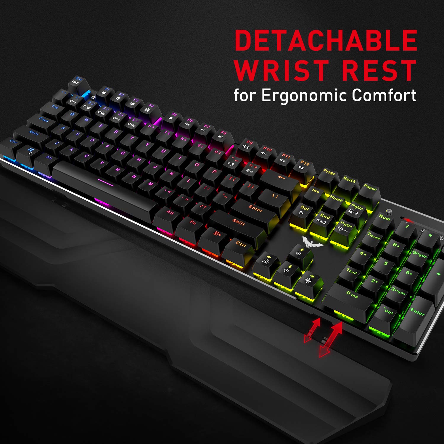 HAVIT Wired Mechanical Gaming Keyboard Mouse Headset Combo Kit, Blue Switch RGB Keyboards, Gaming Mouse & RGB Headphones PC Gamer Bundles for Windows Computer