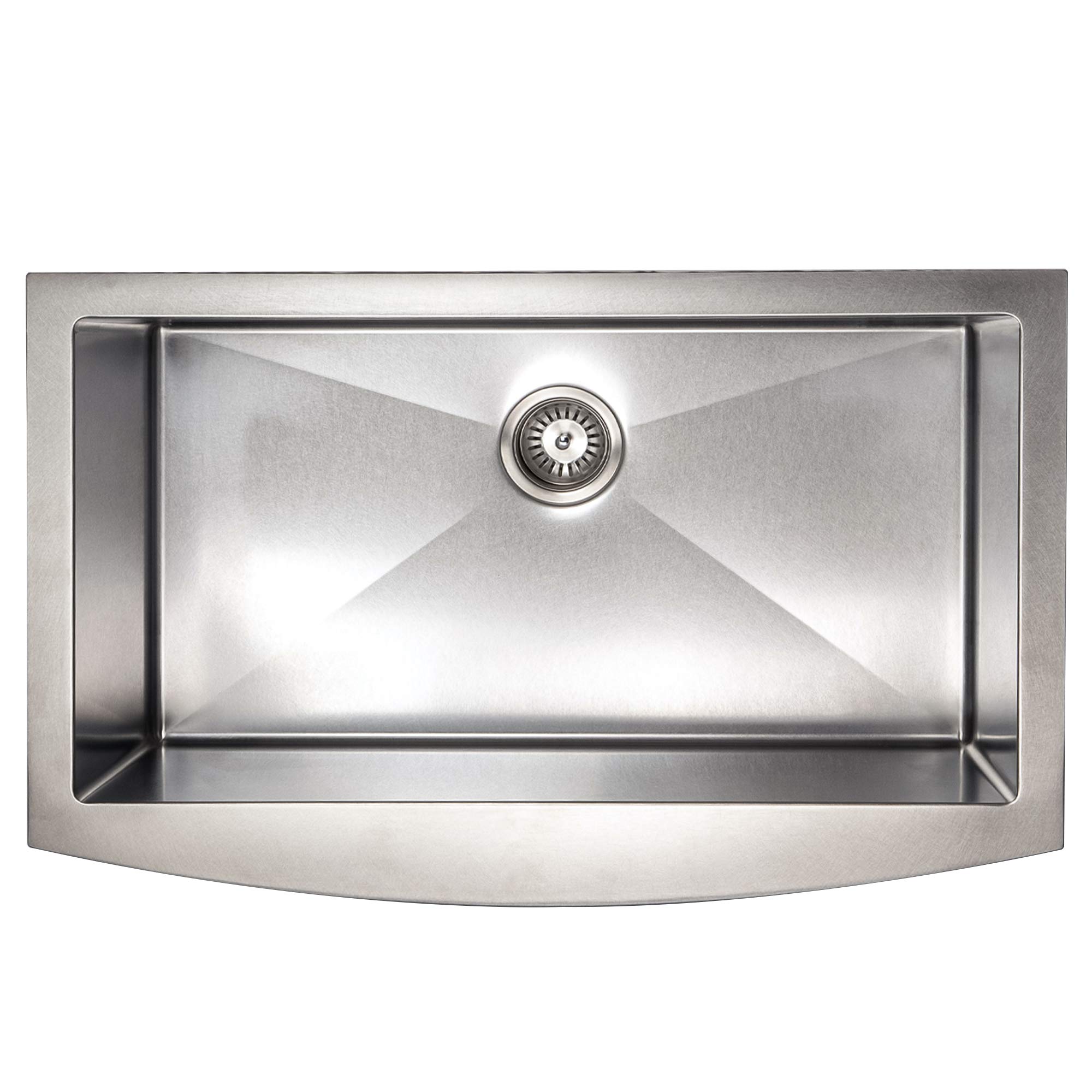 ZLINE 33" Vail Farmhouse Apron Mount Single Bowl Scratch Resistant Stainless Steel Kitchen Sink with Bottom Grid (SAS-33S)