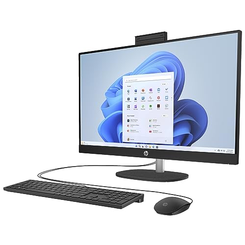 HP 27-inch FHD All-in-One Desktop, 13th Gen Intel Core i7-1355U, 32GB DDR4 RAM, 1TB PCIe SSD, WiFi 6, Bluetooth 5.3, Black, Keyboard & Mouse, Windows 11 Pro