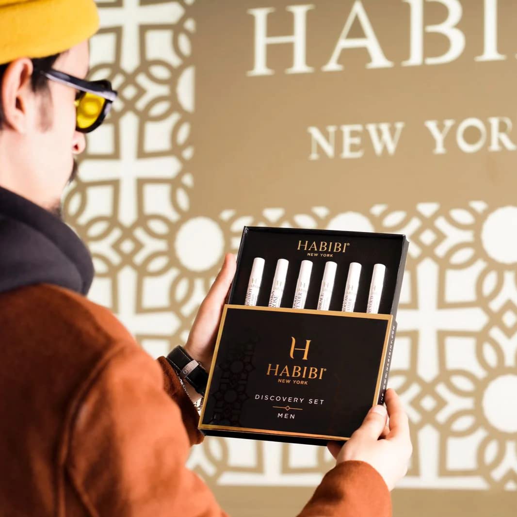 H HABIBI Deluxe Sample Collection Discovery Sets - Men's Cologne, Oud Perfume & Women's Mini Perfume Samples - 18x0.07 Fl Oz Travel Size Fragrances