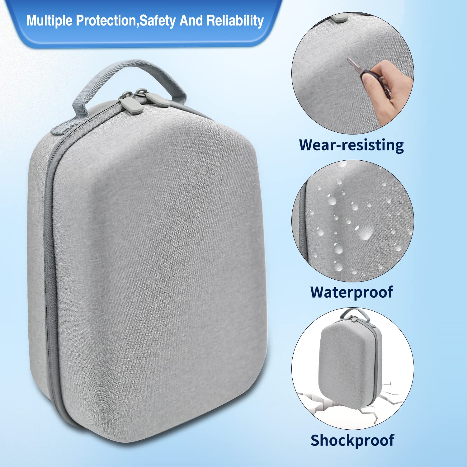 LIONTELO Quest 2 Carrying Case,Hard Protective Travel Case for Quest 2 & Other Accessories,VR Headset Lightweight All-in-One Carrying Bag