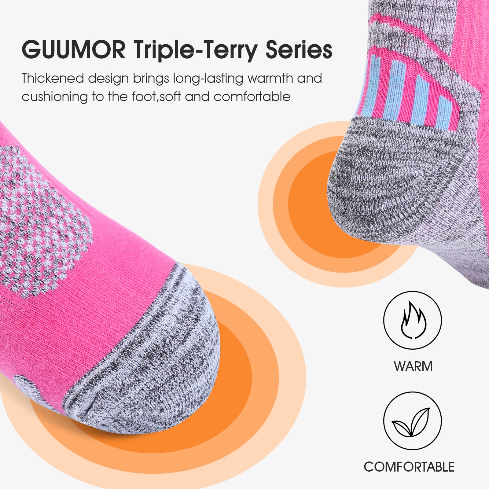 GUUMOR Ski Socks Womens Mens Snowboarding Skiing Warm Thermal Winter Socks 1 Pairs