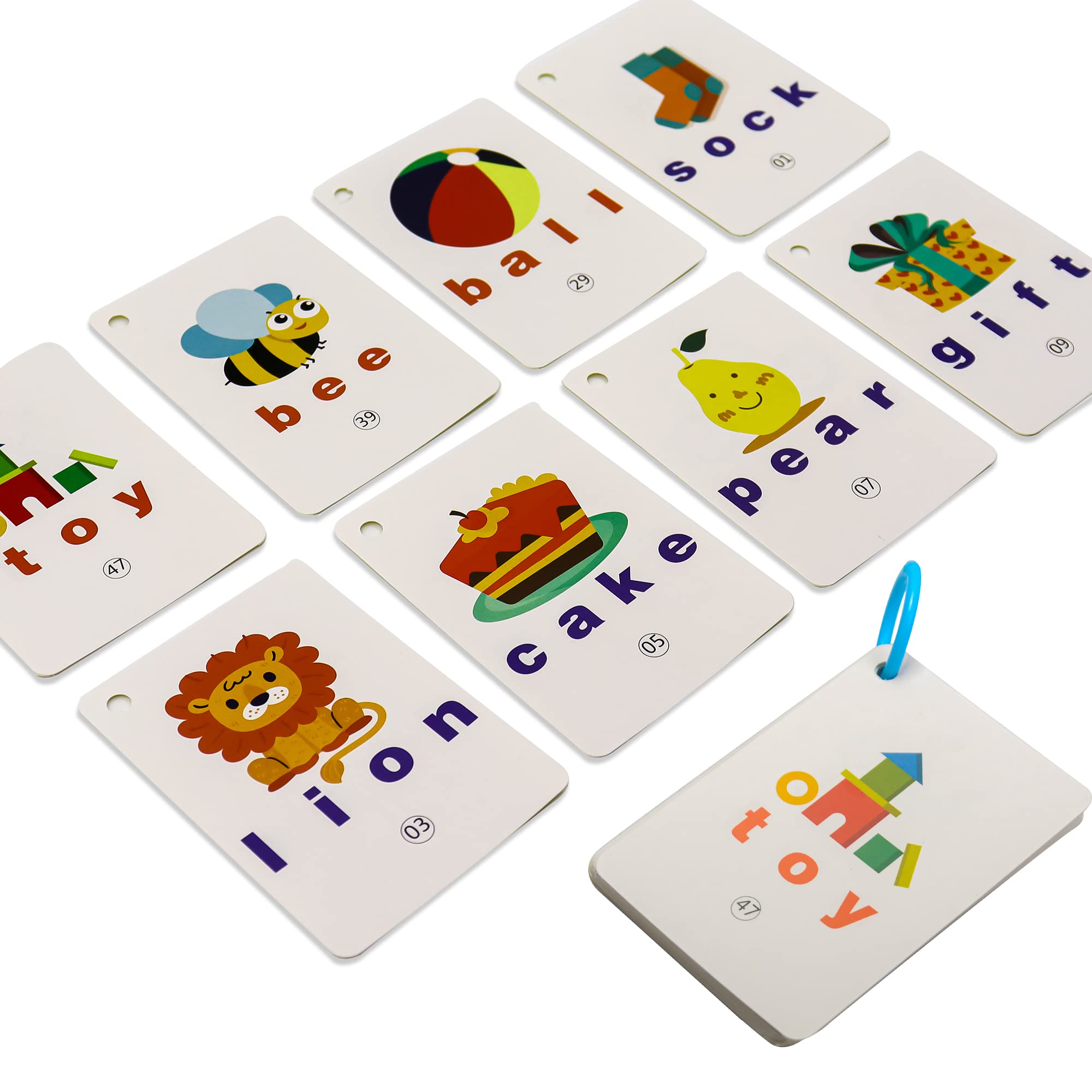 LUJCCHY Wooden Short Vowel Reading Letters Sorting Spelling Games, Sight Words Flashcards Alphabet Puzzle Montessori Educational Toy Gift for Kids 3 4 5 Years Old