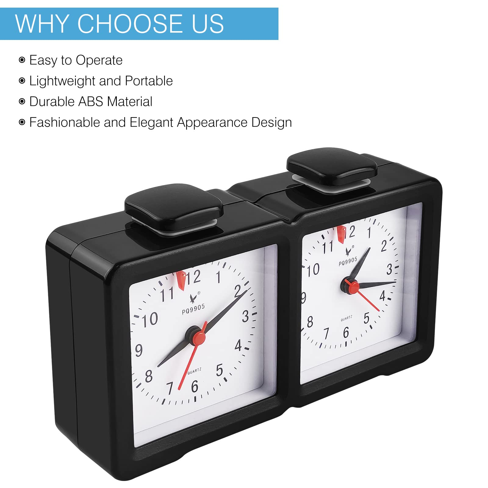 LEAP Analog Chess Clock Traditional Chess Timer with Two Large Dials Chess Set Timer for Chess, Chinese Chess and I-GO (PQ9905)